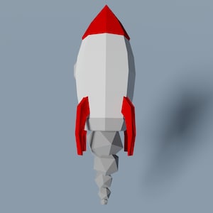 Flying Space Rocket Papercraft in SVG, DXF, PDF Formats, Template for ...