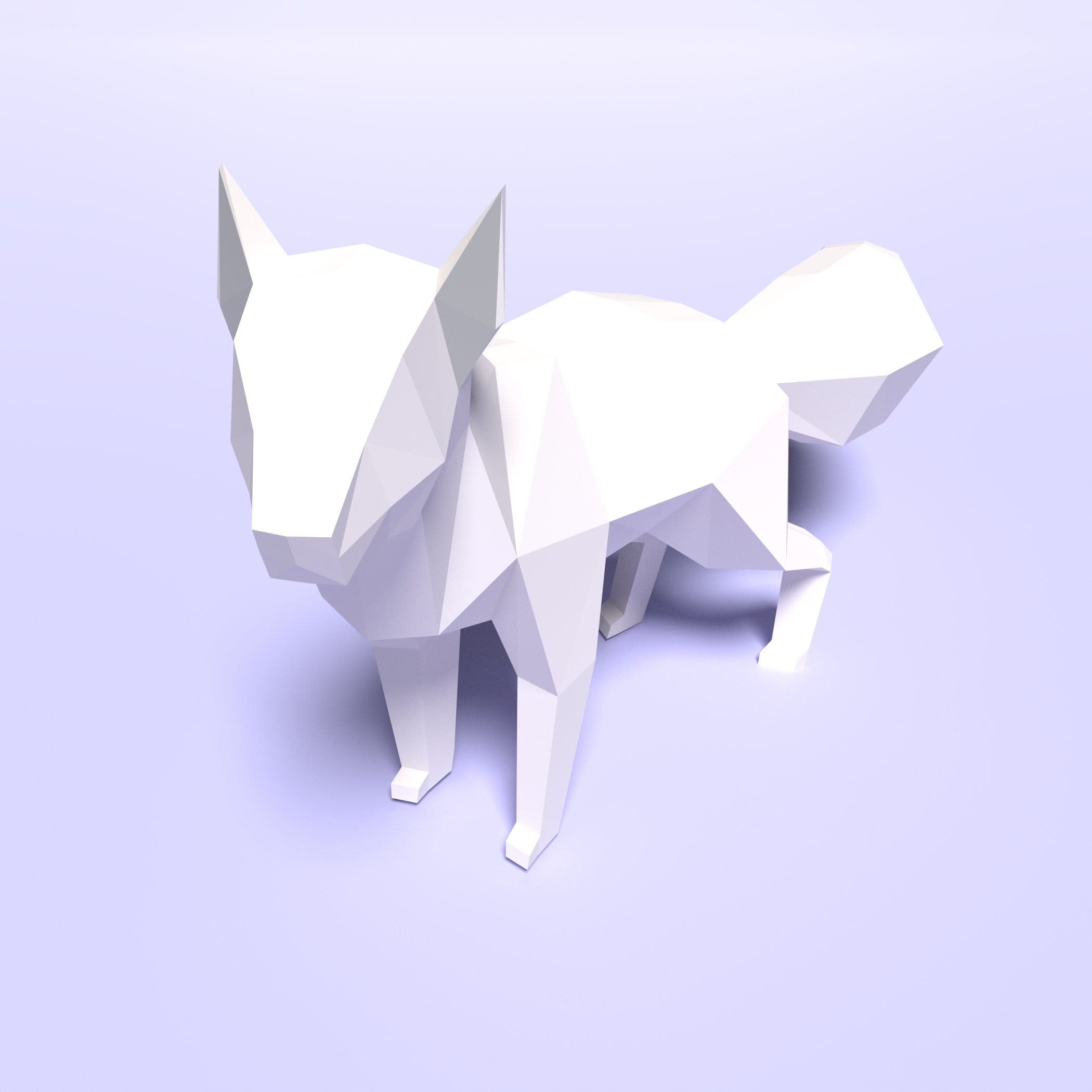 Arctic Fox Papercraft Tempalte in SVG DXF PDF Formats, Make Your Own 3d ...