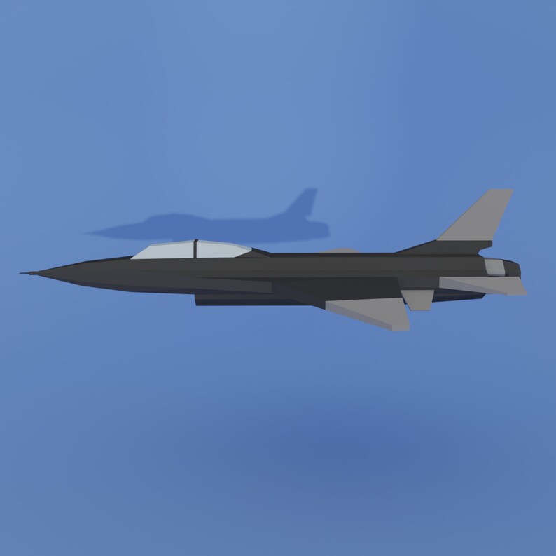 Fighter Aircraft F-16 Papercraft Model Low Poly Jet Miniature - Etsy