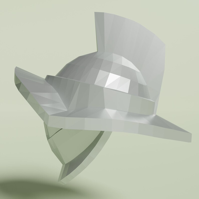 Gladiator Helmet Papercraft in SVG, DXF, PDF Formats, 3d Low Poly Paper ...