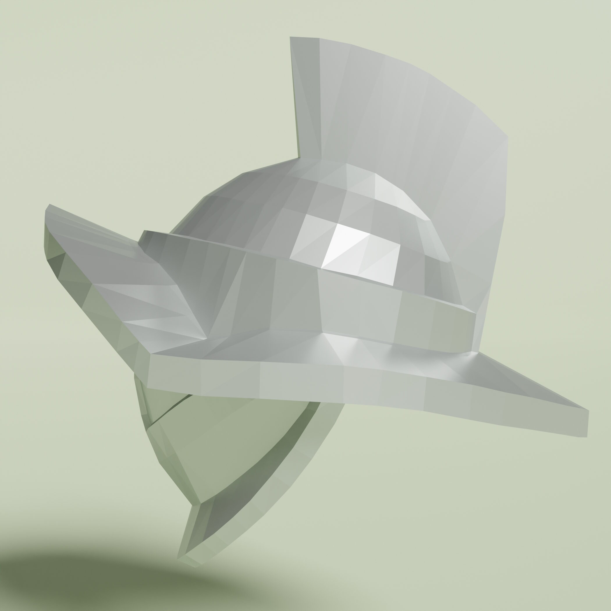 Gladiator Helmet Papercraft in SVG, DXF, PDF Formats, 3d Low Poly Paper ...