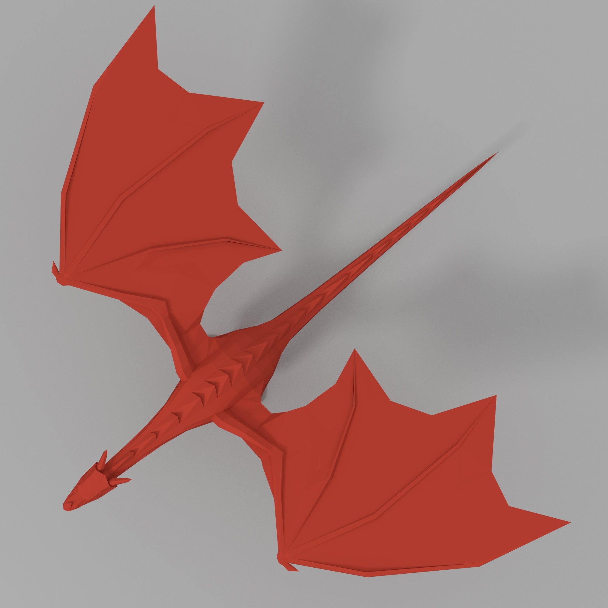 Low Poly Dragon Papercraft Template in SVG, DXF, PDF Formats, 3D Dragon ...