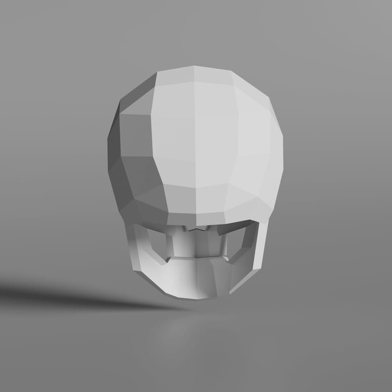 Skeleton Skull Papercraft Template in SVG, PDF, DXF Formats, Make the ...