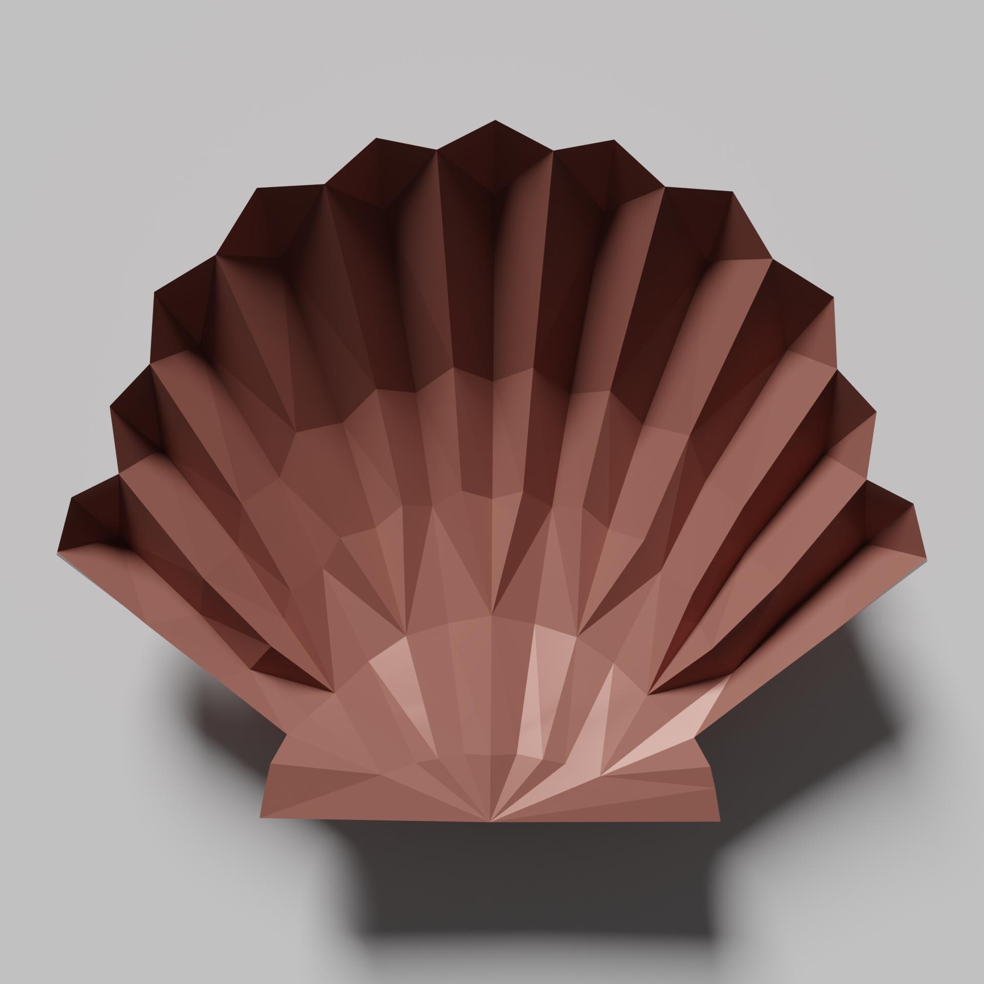 Seashell Papercraft Template, 3D Low Poly Model (SVG, DXF, PDF) - Etsy
