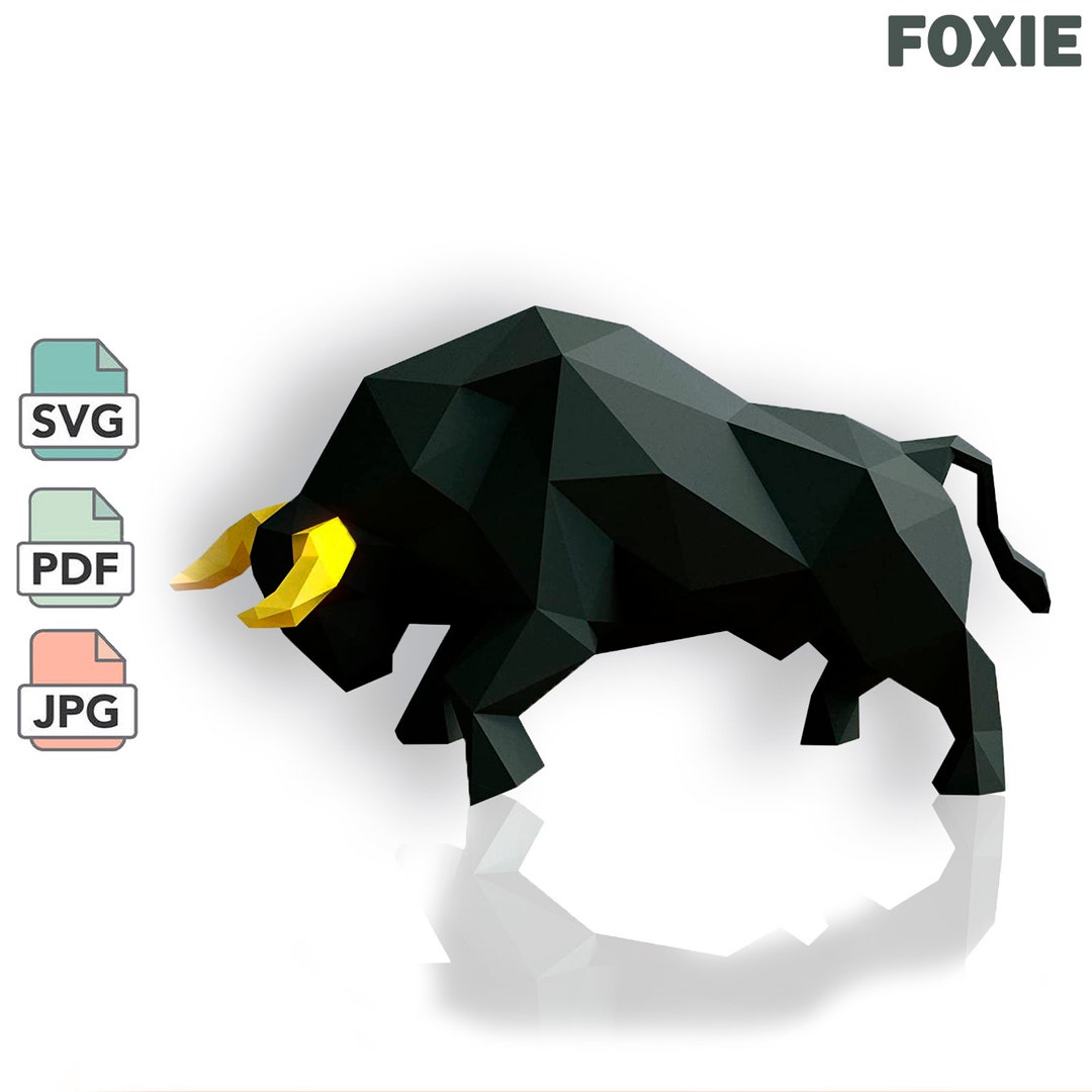 Diy Bull Papercraft PDF/JPG/SVG Digital Template Origami - Etsy