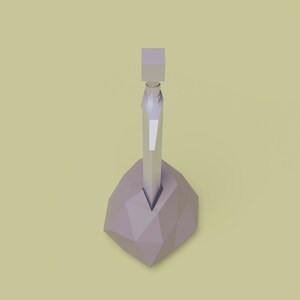 Excalibur in Stone Papercraft Template, in SVG, PDF & DXF Format, 3d ...