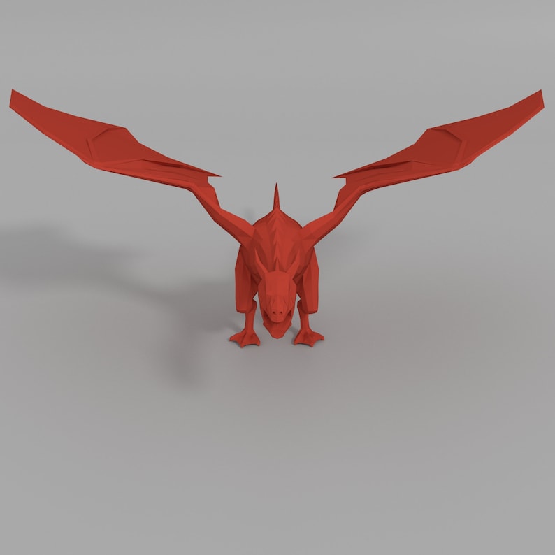 Dragon Papercraft Model Template in SVG JPG DXF Formats 3d - Etsy