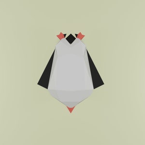 Sliding Penguin Papercraft, in PDF/JPG/SVG Format, 3d Low Poly Paper ...