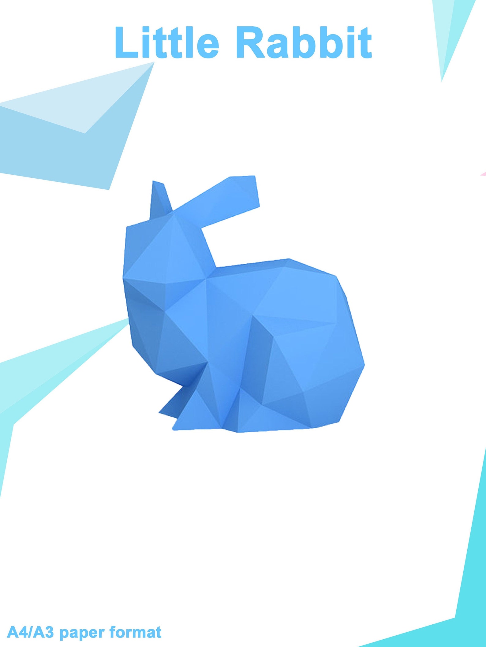 Little Rabbit Papercraft in PDF, JPG & SVG Format Diy, Rabbit Template ...