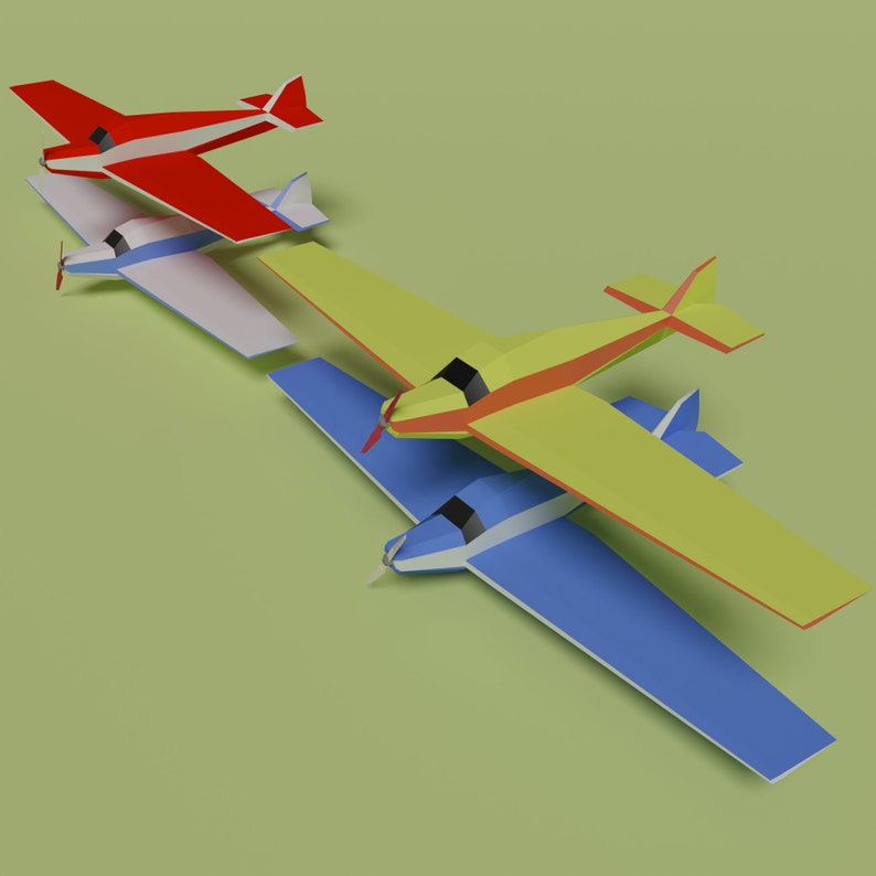 Airplane Papercraft Template in SVG PDF & DXF Formats - Etsy UK