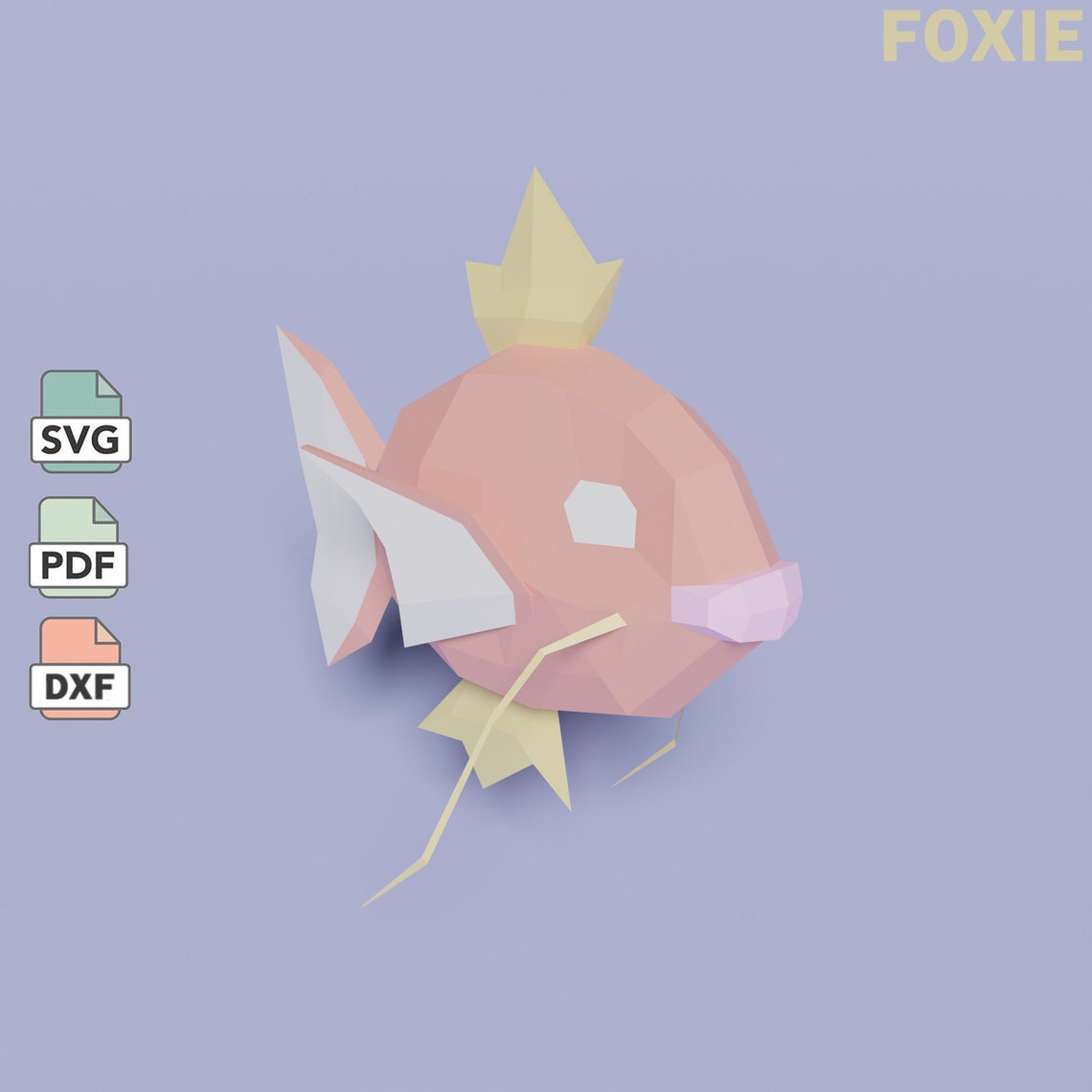 Golden Fish Papercraft Template in SVG DXF PDF Formats Take - Etsy ...