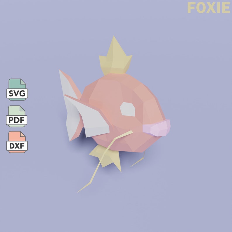 Golden Fish Papercraft Template in SVG DXF PDF Formats Take - Etsy ...