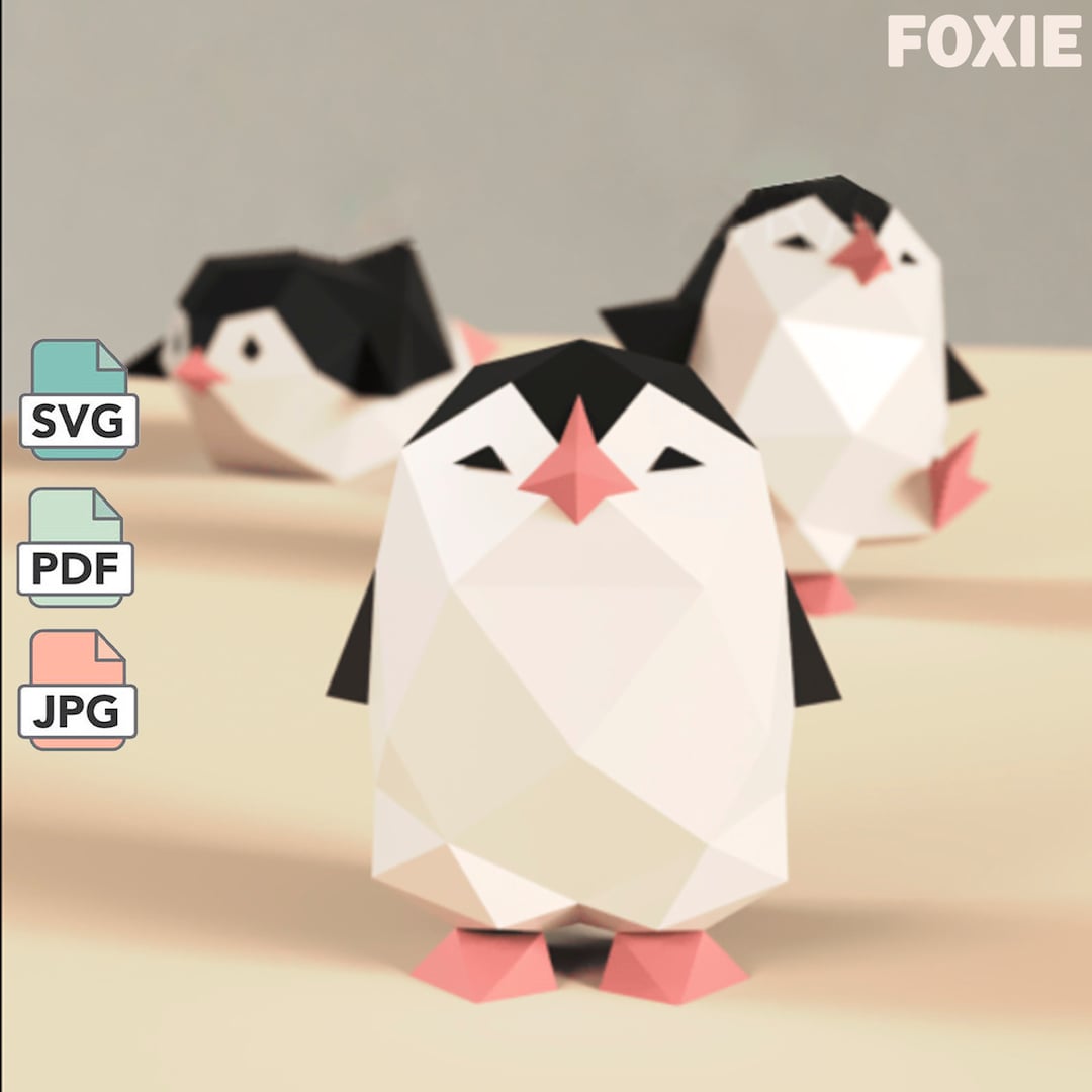 Penguin Papercraft PDF/JPG/SVG Digital Template Origami Template for ...