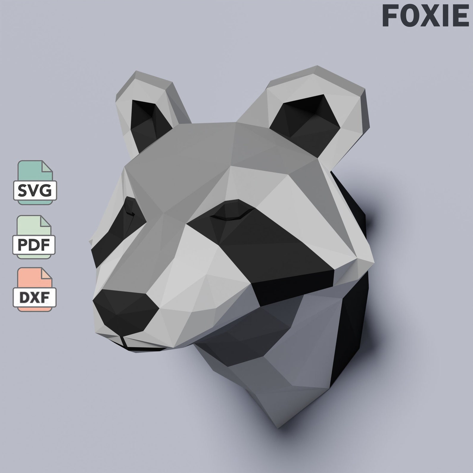 Racoon Papercraft Template in SVG, DXF, PDF Formats, Template for ...