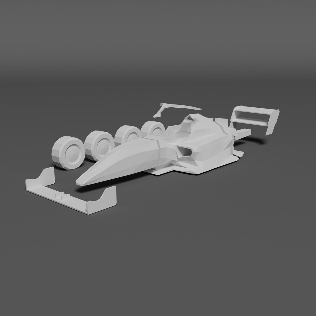 Formula 1 Papercraft Template in DXF, SVG, PDF Formats, 3d Model of F1 ...