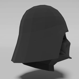 Darth Vader Helmet Papercraft in SVG, PDF, DXF Formats, 3d Low Poly ...