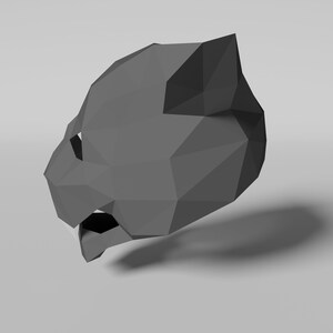 Low Poly Panther Mask Papercraft Template in SVG, DXF & PDF Formats ...