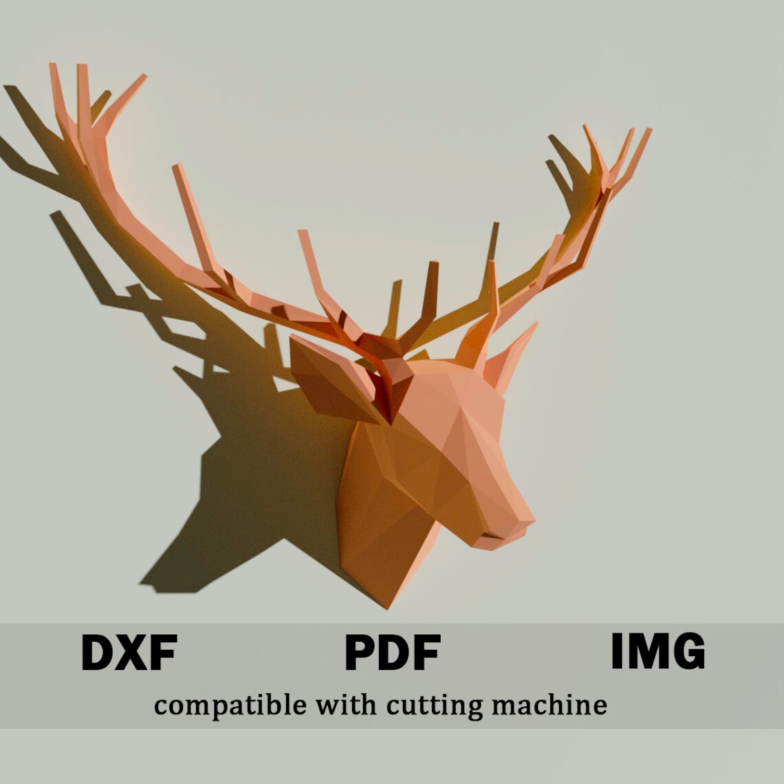 Deer Head Papercraft Printable Paper Deer Template 3d - Etsy
