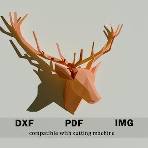 Deer Head Papercraft Printable Paper Deer Template 3d - Etsy
