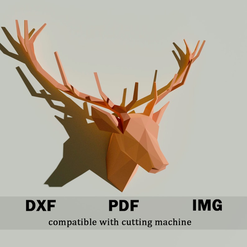 Deer Head Papercraft Printable Paper Deer Template 3d - Etsy
