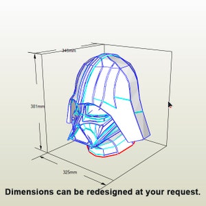 Darth Vader Helmet Papercraft in SVG, PDF, DXF Formats, 3d Low Poly ...