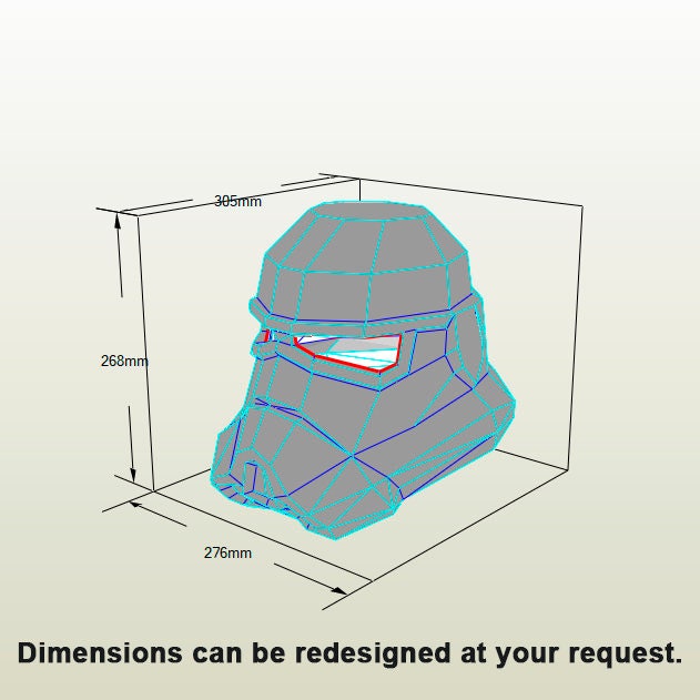 Stormtrooper Papercraft Helmet Template in SVG DXF & PDF - Etsy