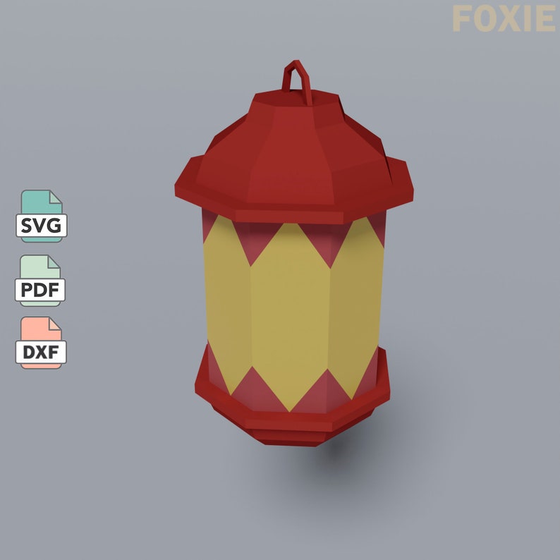 Ramadan Lamp Papercraft Template in SVG PDF & DXF Formats - Etsy Australia