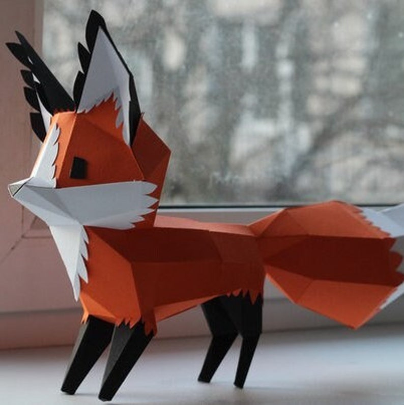 Little Fox Papercraft, Diy Paper Figure, Fox Diy, Paper Fox, Fox Toy ...