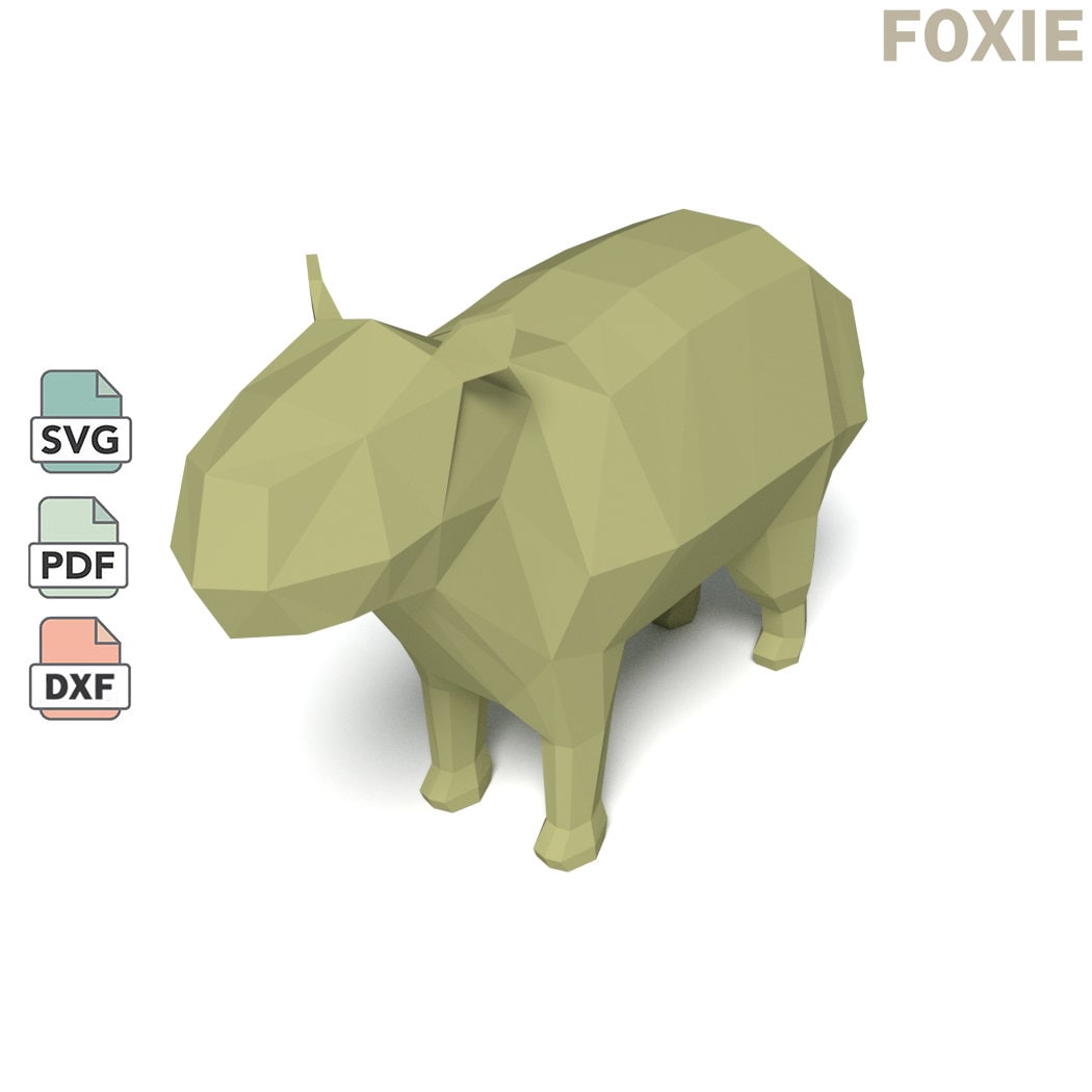 Capybara Papercraft Template in SVG, DXF, PDF Formats, Make Your Own ...