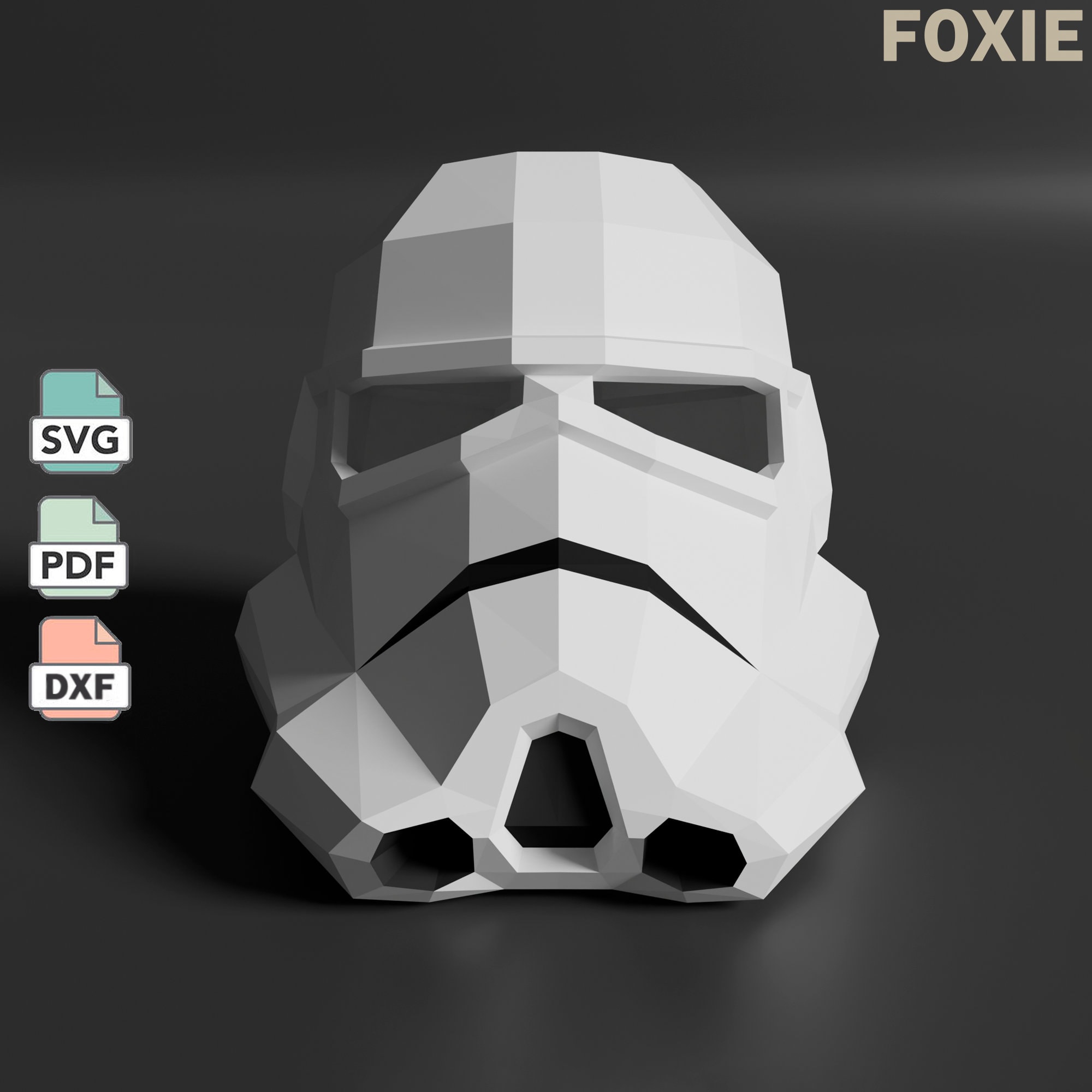 Stormtrooper Papercraft Helmet Template in SVG DXF & PDF - Etsy