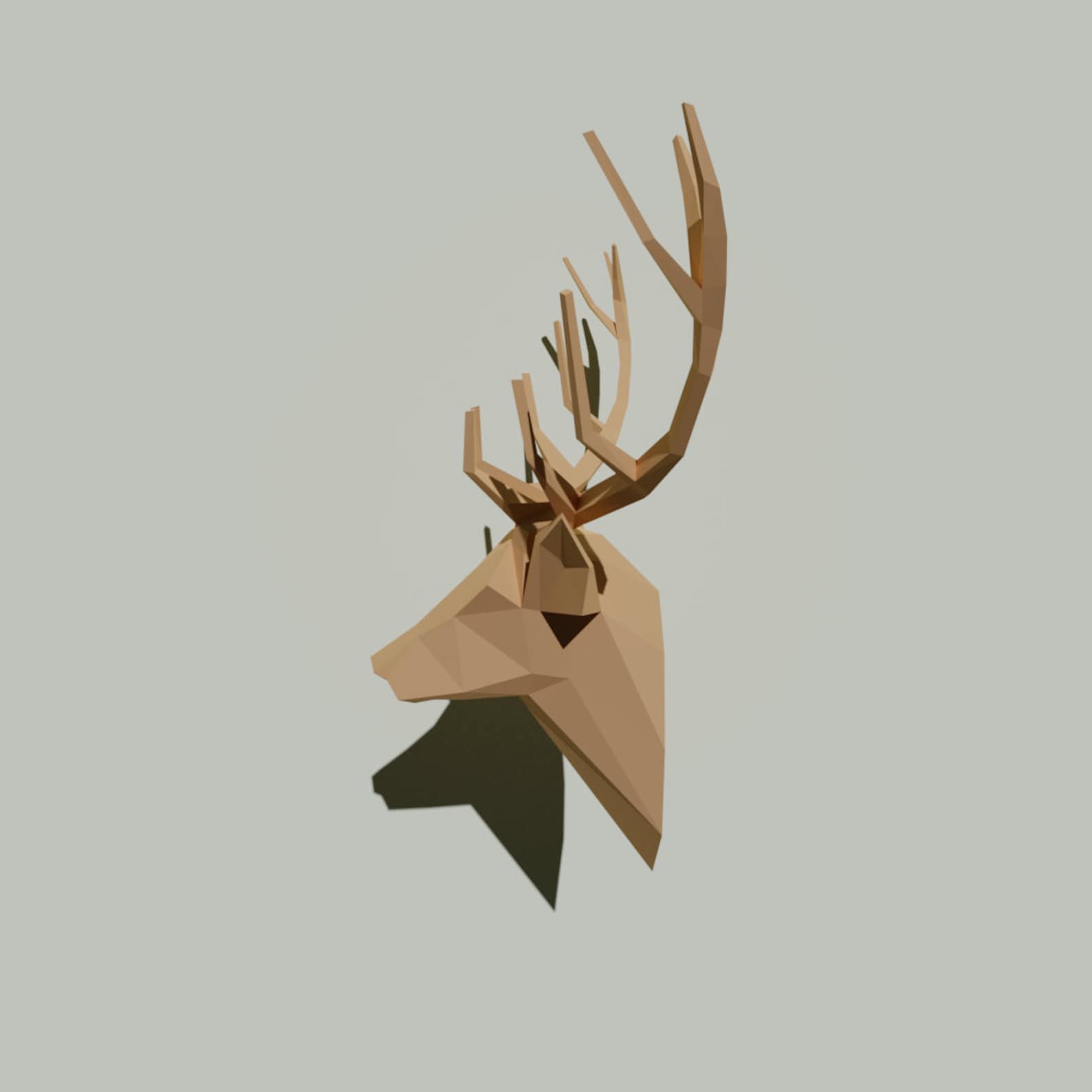 Deer Head Papercraft Printable Paper Deer Template 3d - Etsy