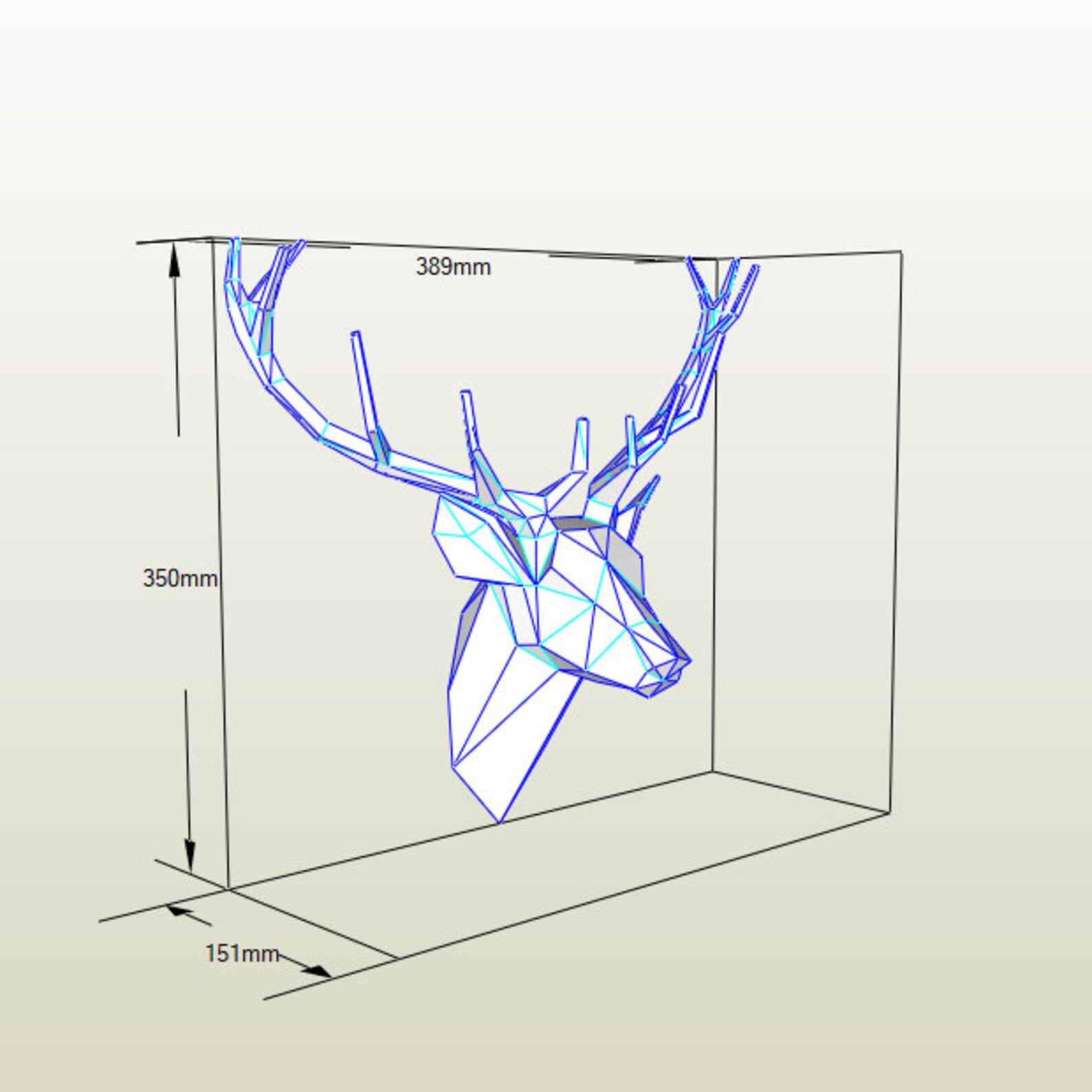 Deer Head Papercraft Printable Paper Deer Template 3d - Etsy