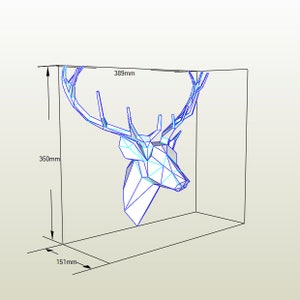 Deer Head Papercraft Printable Paper Deer Template 3d - Etsy