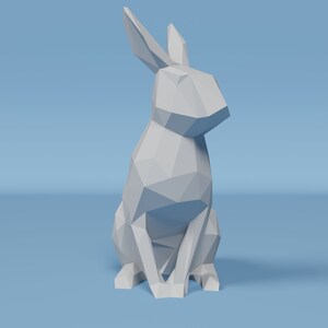 Rabbit Papetcraft Template in SVG, PDF, DXF Formats, 3d Low Poly Paper ...