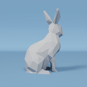 Rabbit Papetcraft Template in SVG, PDF, DXF Formats, 3d Low Poly Paper ...