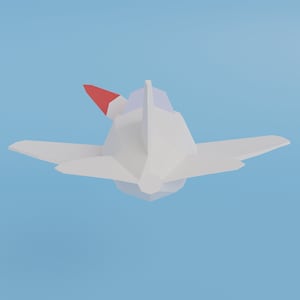 Papercraft Airplane With Propeller Template, 3d Low Poly Airplane Model ...