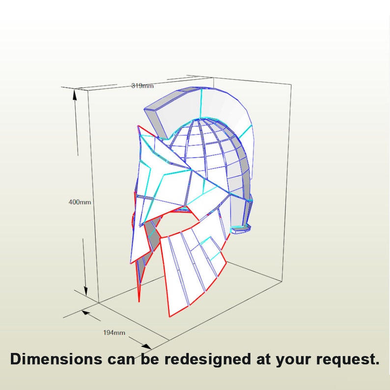 Gladiator Helmet Papercraft in SVG DXF PDF Formats 3d Low - Etsy