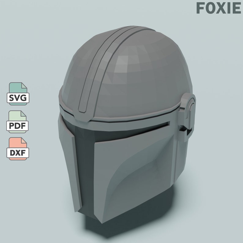 Mandalorian Helmet Papercraft in SVG DXF & PDF Formats - Etsy