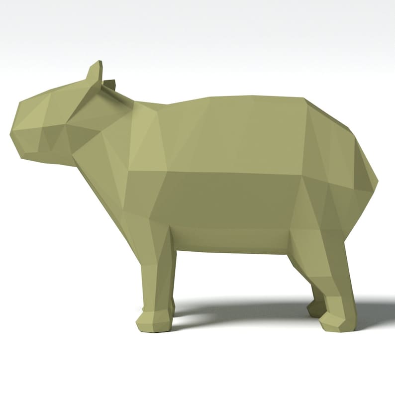 Capybara Papercraft Template in SVG DXF PDF Formats Make - Etsy