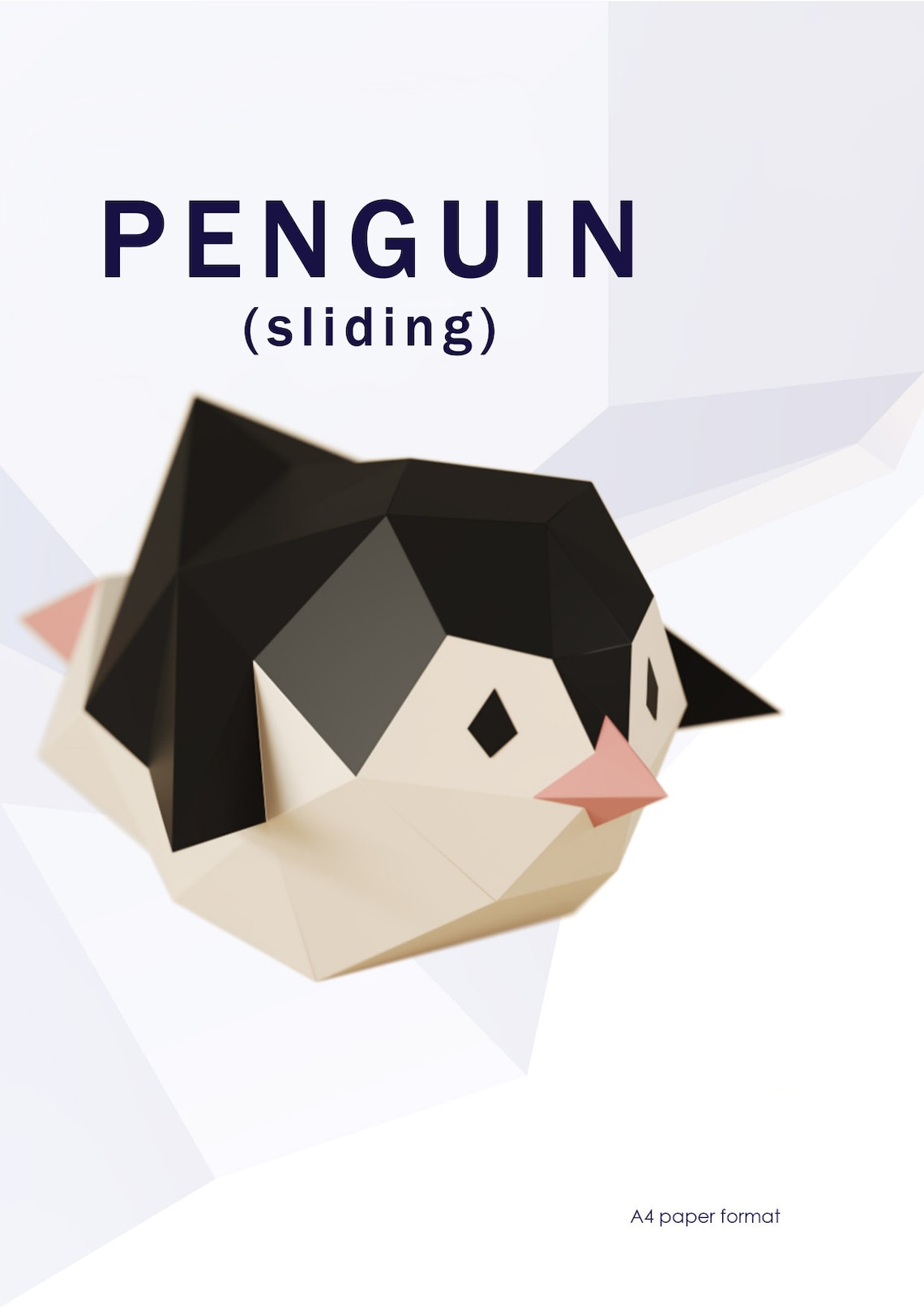 Sliding Penguin Papercraft in PDF/JPG/SVG Format 3d Low Poly - Etsy