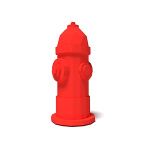 Fire Hydrant Papercraft Template in SVG, DXF & PDF Formats, 3D Low Poly ...