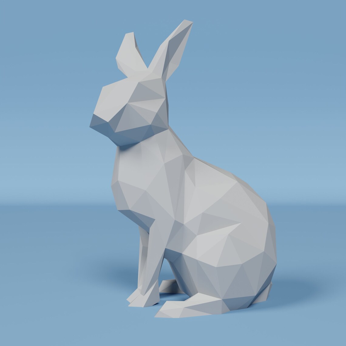 3D Rabbit Papercraft Template, Low Poly Hare Model (SVG, PDF, DXF) - Etsy
