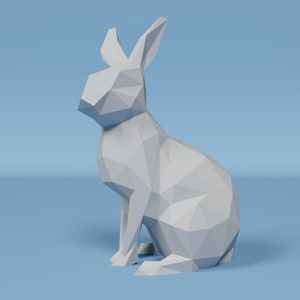 Rabbit Papetcraft Template in SVG, PDF, DXF Formats, 3d Low Poly Paper ...