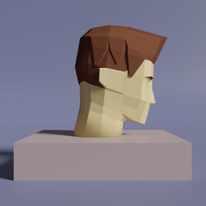 Man Head Papercraft With Hair, Make a Asaro Head Just Using a Paper and ...