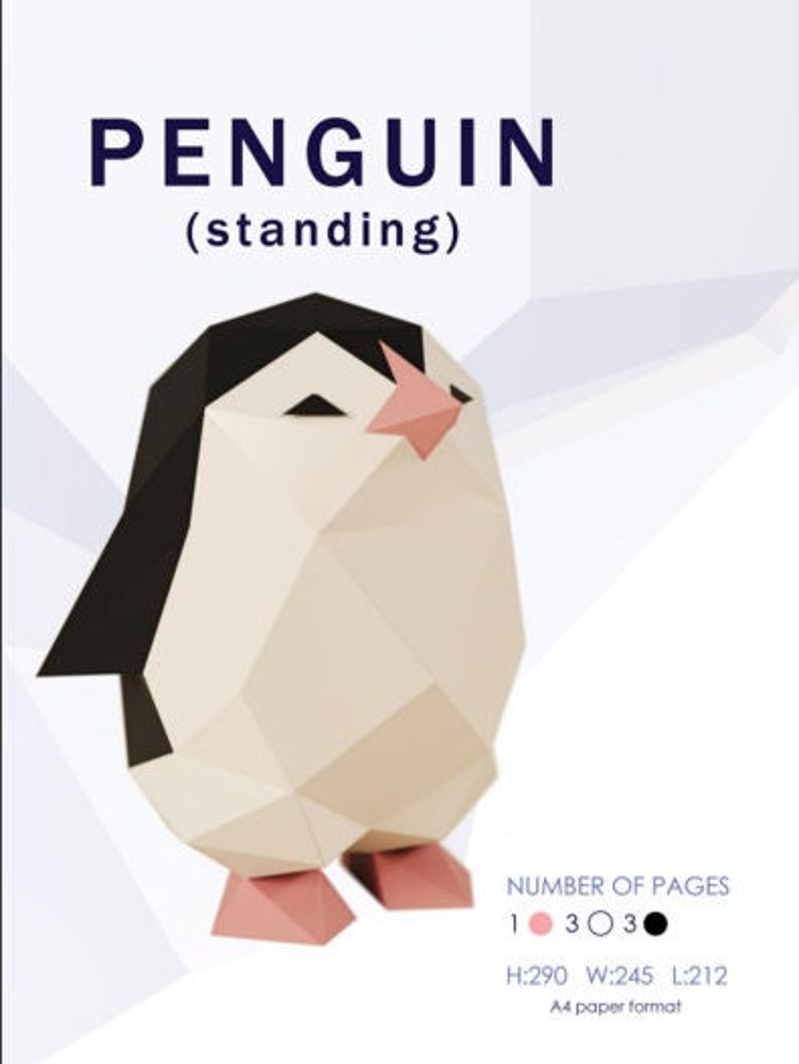 Penguin Papercraft PDF/JPG/SVG Digital Template Origami Template for ...