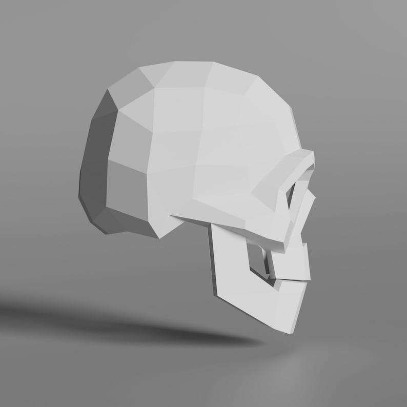 Skeleton Skull Papercraft Template in SVG PDF DXF Formats - Etsy