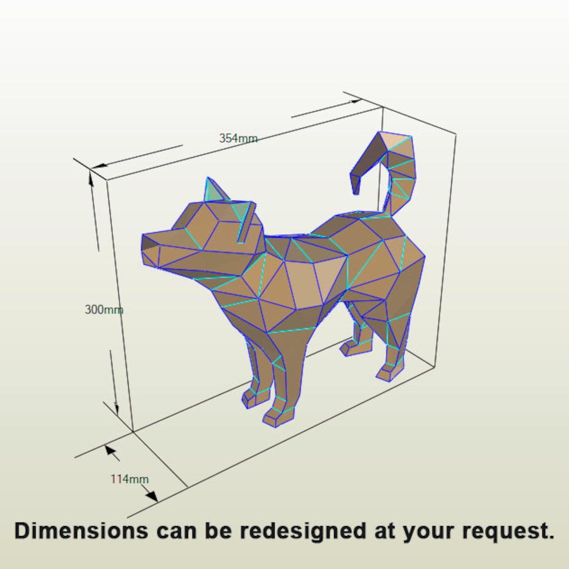 Dog Papercraft Template in SVG PDF & DXF Formats 3d Low Poly - Etsy