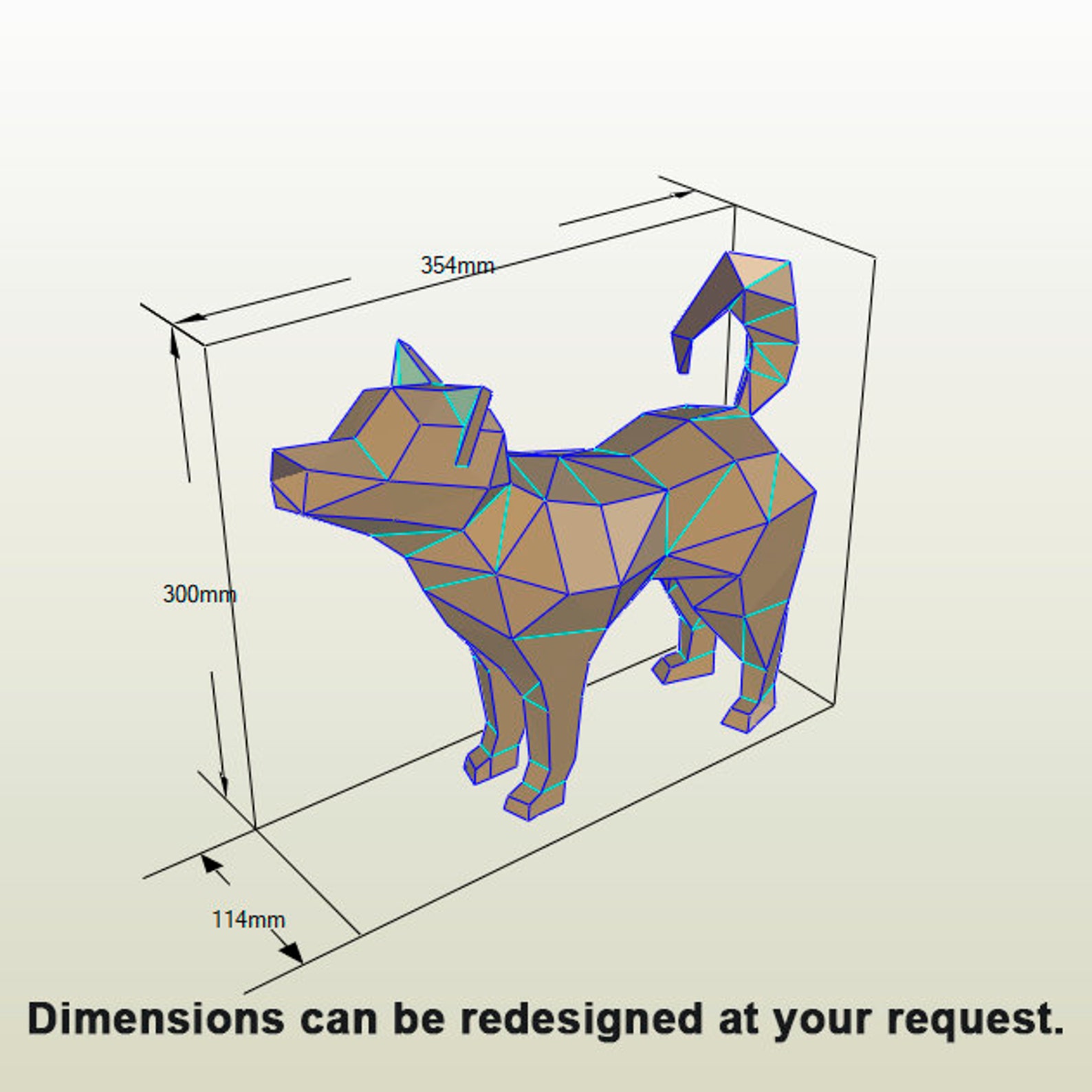 Dog Papercraft Template in SVG PDF & DXF Formats 3d Low Poly - Etsy