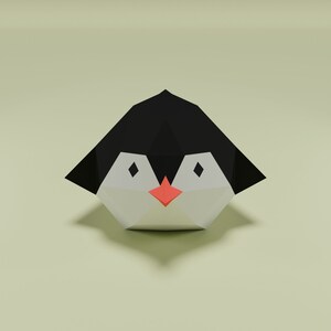 Sliding Penguin Papercraft, in PDF/JPG/SVG Format, 3d Low Poly Paper ...