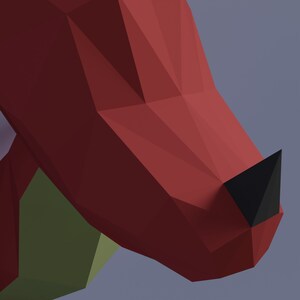 Dragon Head Papercraft Template in SVG, DXF & PDF Formats, 3d Low Poly ...
